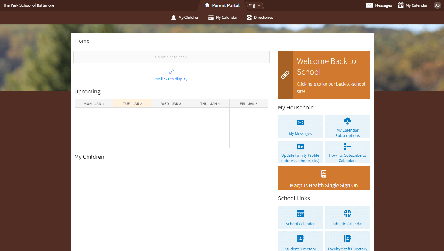 Using Veracross Calendars | The Park School of Baltimore